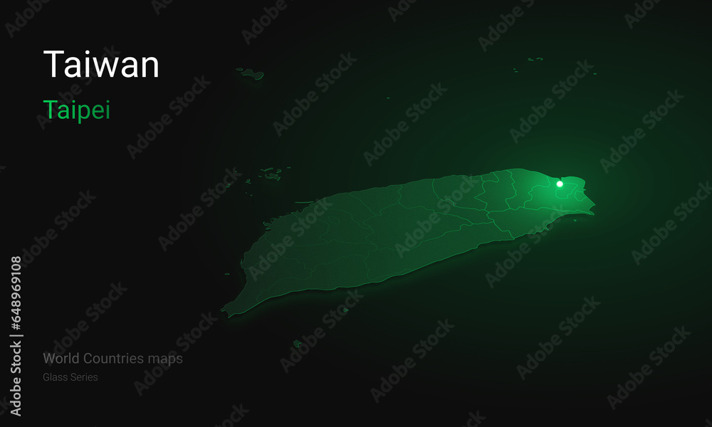 Creative map of Taiwan. Political map. Taipei is a Capital of Taiwan ...