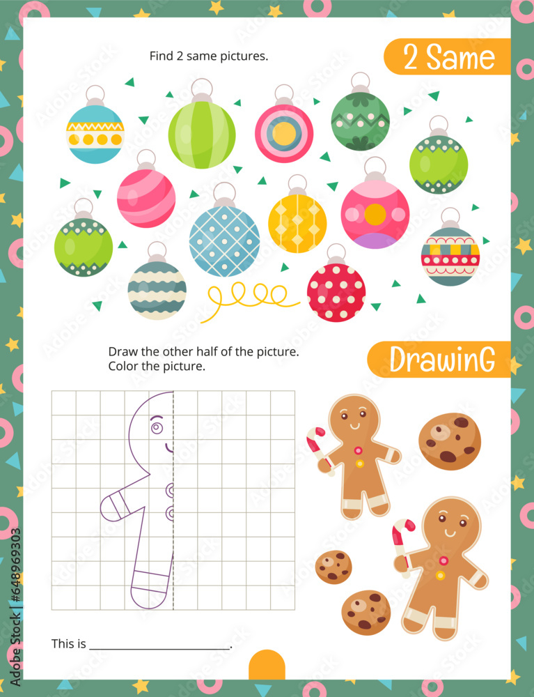 Christmas Activity Pages for Kids. Printable Activity Sheet with ...