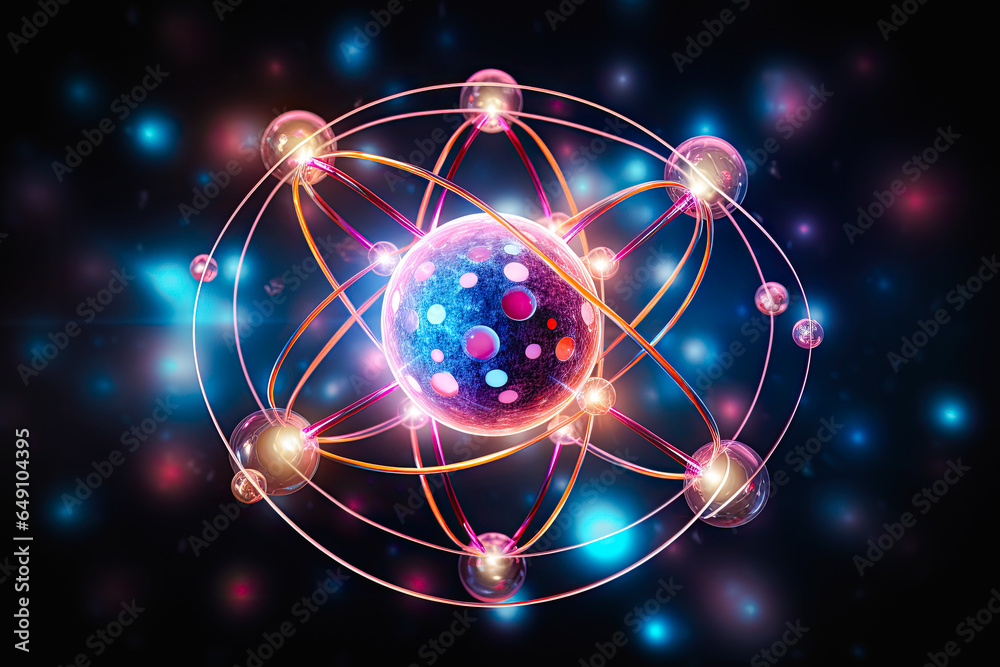 Irradiation science: Atomic nucleus electrons neutrons protons. model ...