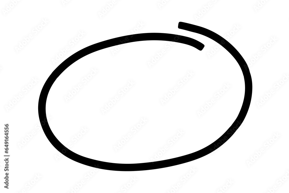 Sketch highlight oval line. Doodle Marker hand drawn highlight scrawl ...