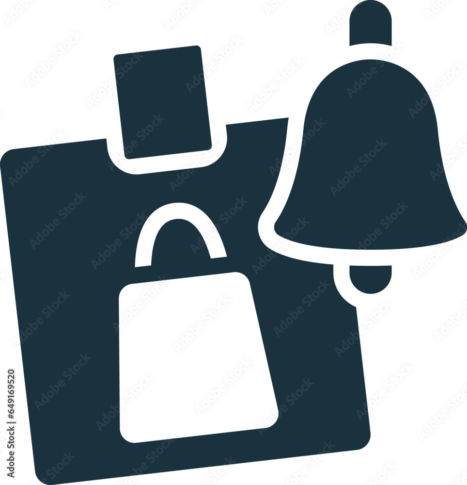 Reminder icon. Monochrome simple sign from productivity collection ...