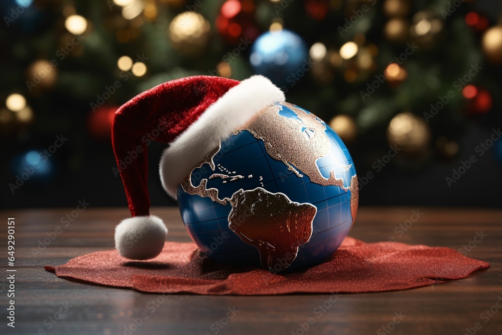 An Enchanting Christmas Concept Background Featuring Planet Earth ...