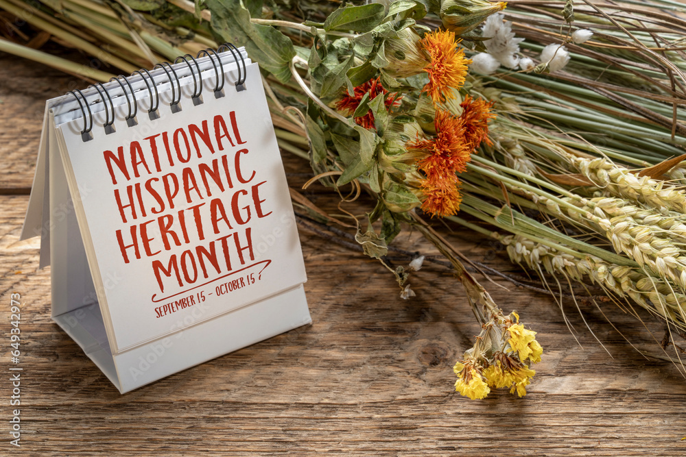 National Hispanic Heritage Month (September 15 - October 15) - note in ...