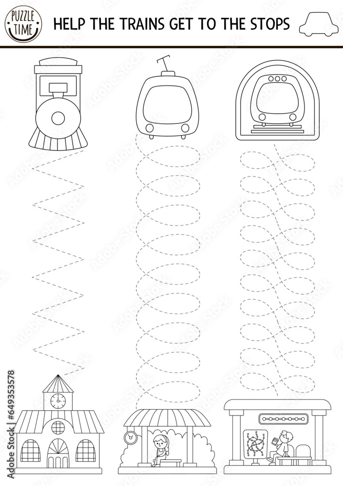 Stock-Vektorgrafik „Vector transportation handwriting practice ...