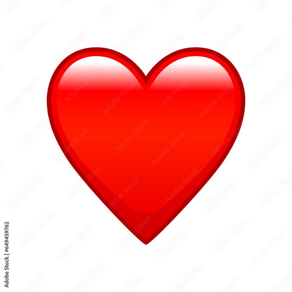 Red heart emoji isolated vector icon. Emoticons symbol modern, simple ...