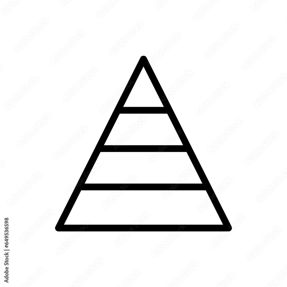 Pyramid graph project management icon with black outline. diagram ...