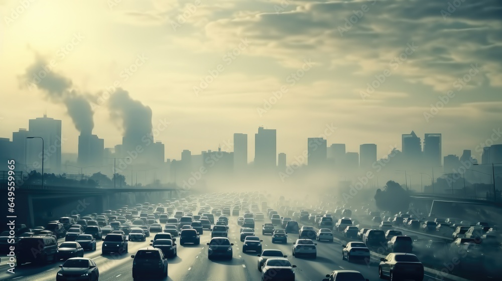 Rush Hour Smog, Air pollution. Stock Photo | Adobe Stock