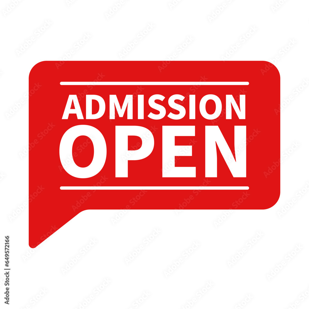 Admission Open In Red Rectangle Shape With White Line For Member ...