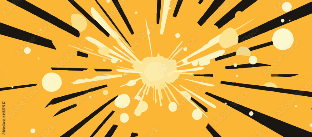 comic sunburst background. VIntage retro comics boom explosion crash ...