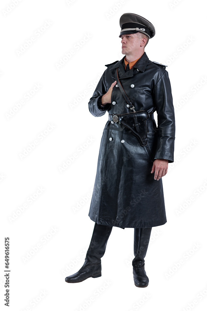 Male actor reenactor in historical uniform as an officer of the German ...