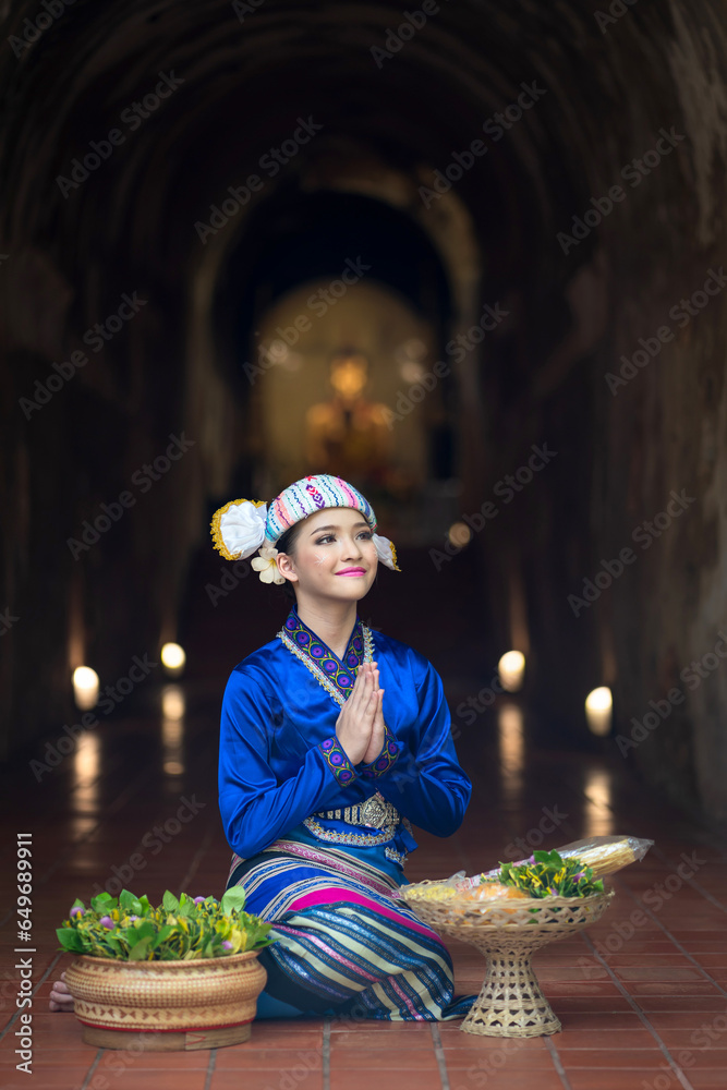 Beautiful Burmese girl wearing the Traditional National costume of the ...
