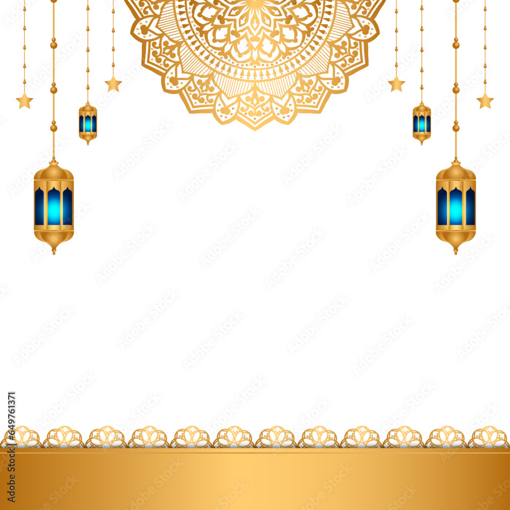 Ramadan kareem twibbon islamic frame mandala arabic border flyer poster ...