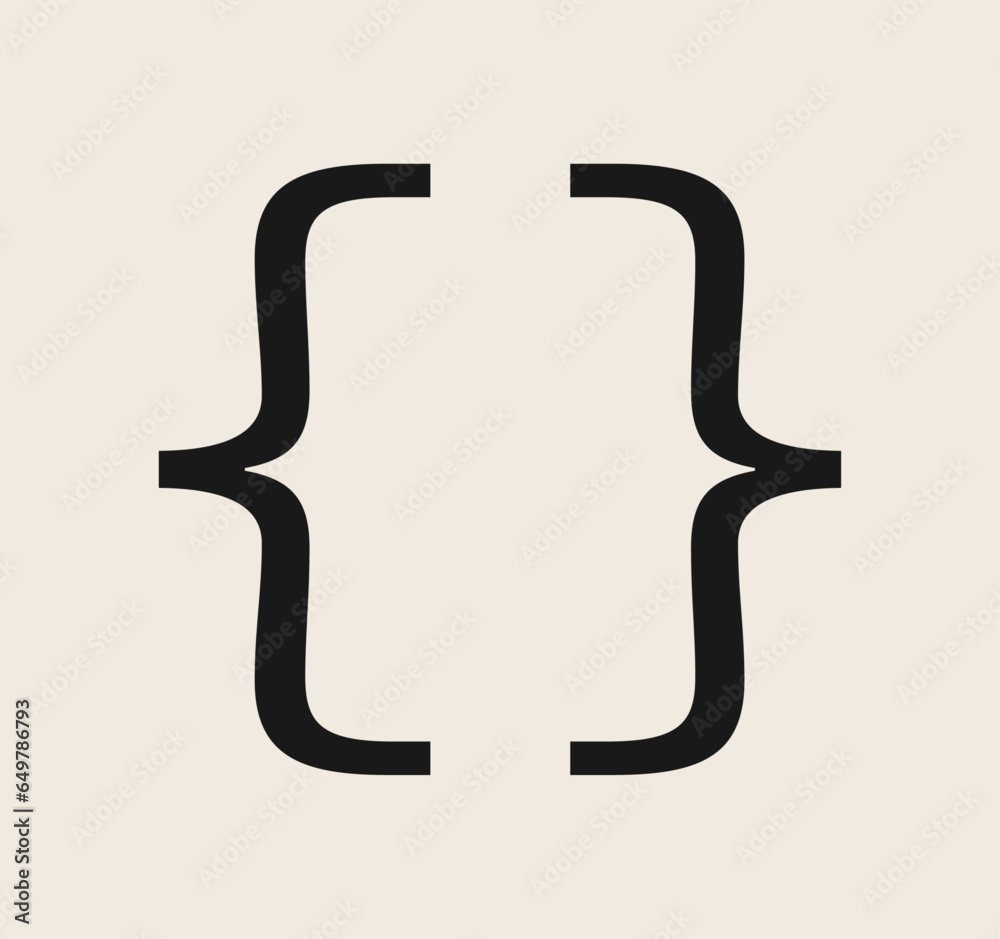 Curly braces symbol and dobule braces, symmetric sign for text quote ...