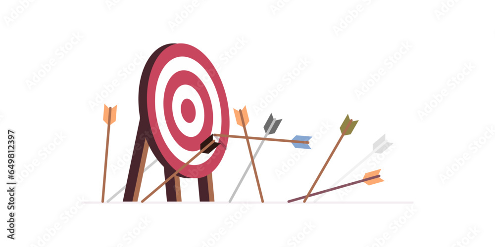 Multiple arrow missed hitting target mark and fail archery goal ...