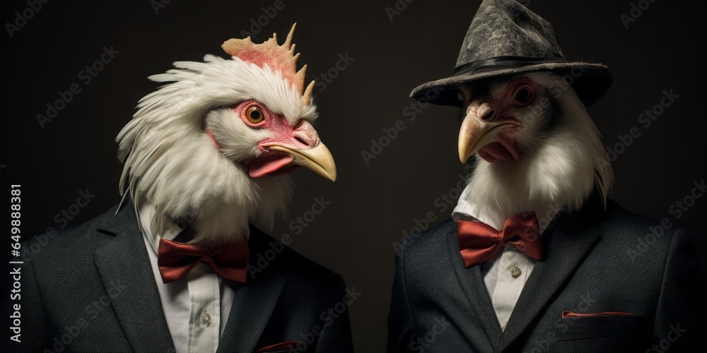 Crazy Chicken Strikes a Humorous and Whimsical Pose, Embracing ...