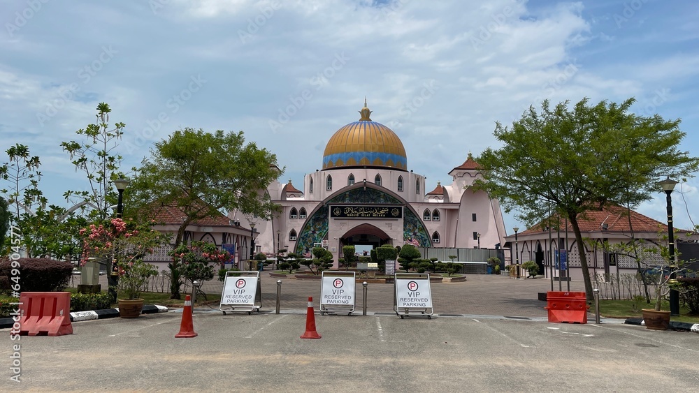 Masjid Selat Melaka, iconic mosque in Malacca Stock Photo | Adobe Stock