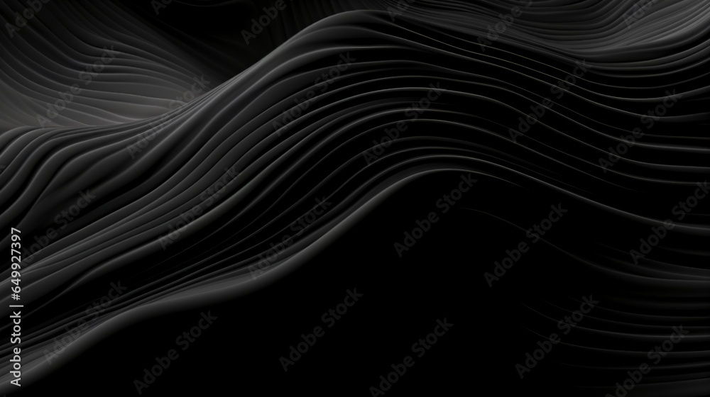 Dark Flow: Black and Gray Abstract Waves Stock Illustration | Adobe Stock