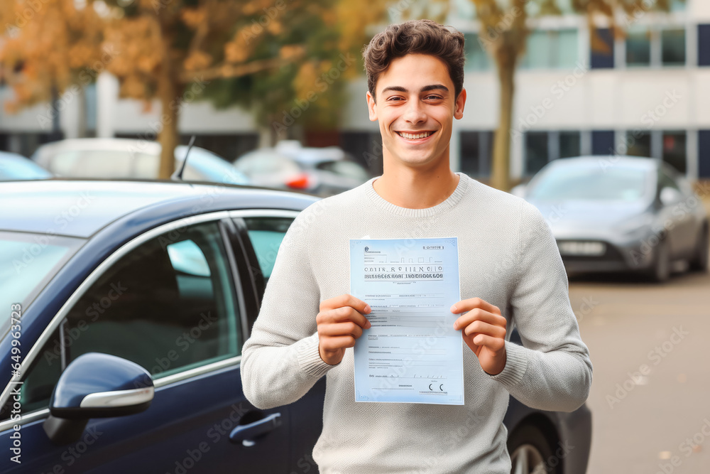 Young man getting his drivers license, man pictured with driving ...