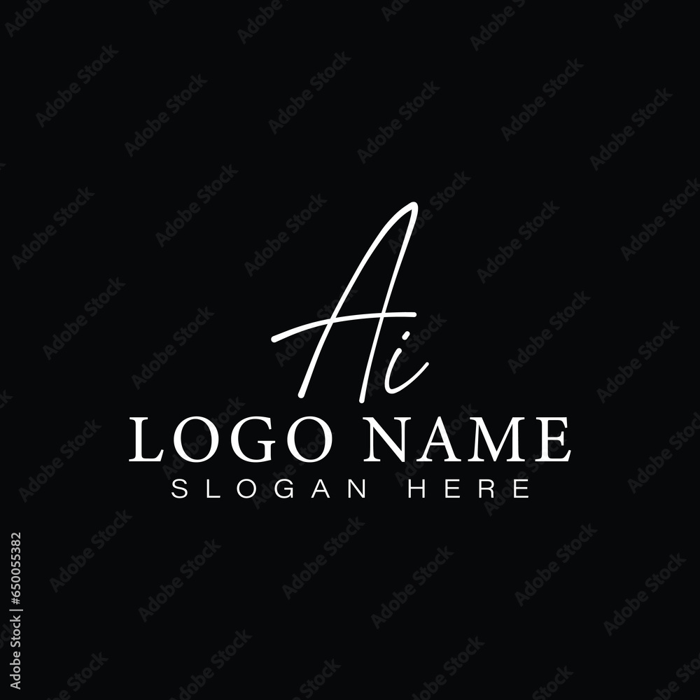 Elegant Script AI Letter Handwriting Logo - Perfect for Luxury Brands ...