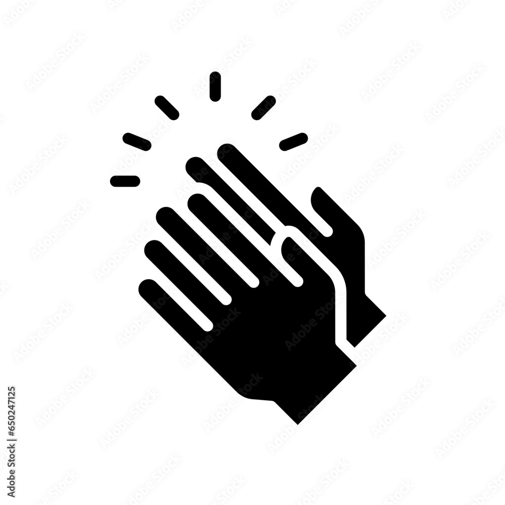 Applause glyph icon. Clapping Hands Cheers slap. Celebration hand ...