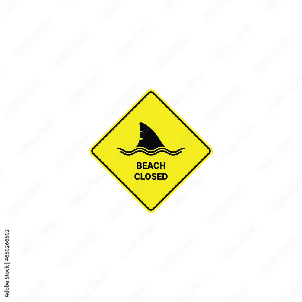 Shark zone warning sign vector graphics Stock Vector | Adobe Stock