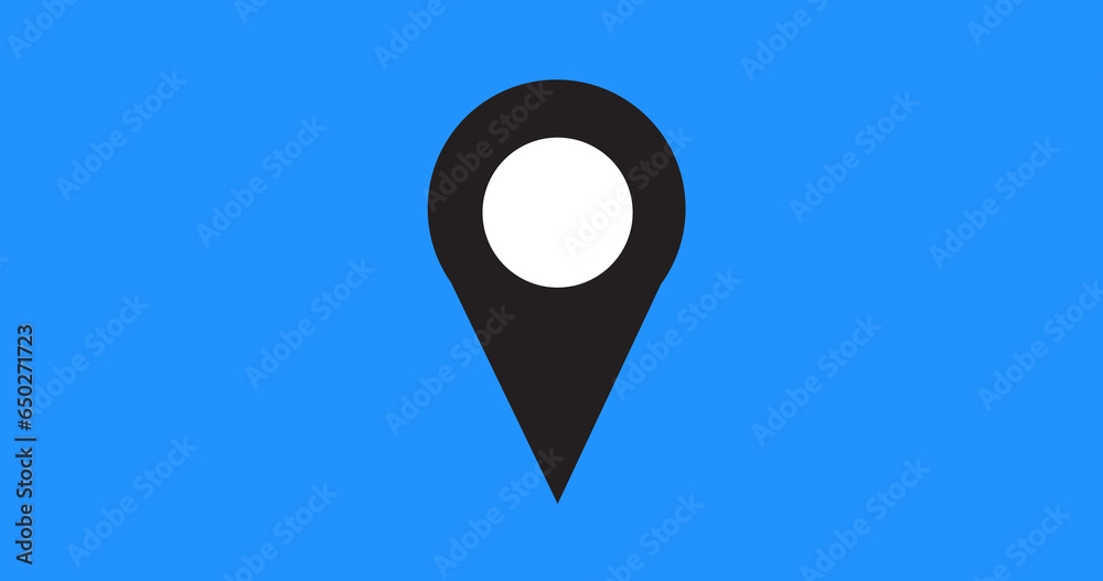 Stock-Illustration „Location marker 2D animation. Pinpointer marked on ...