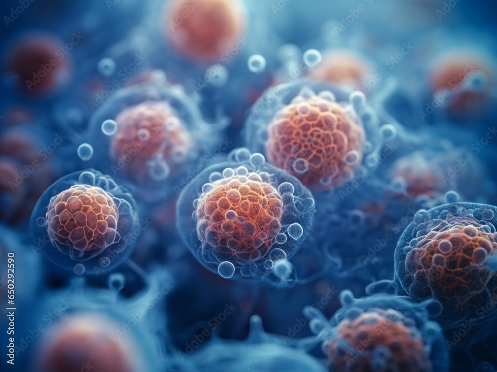 Human cells segregating exosomes. Exosomes are extracellular vesicles ...