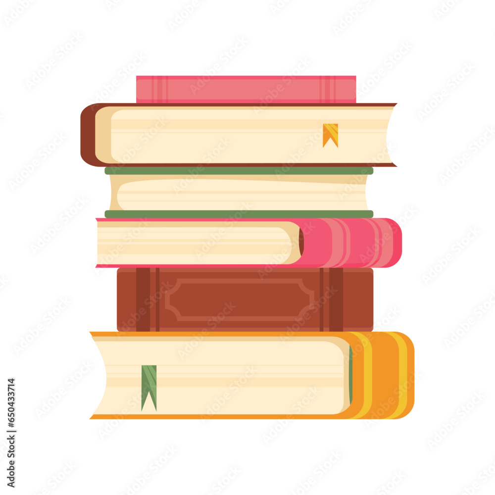 horizontal stack of colored books in isometric.education infographic ...