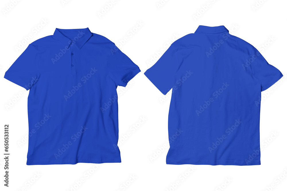 Blank royal Blue Polo Shirt Mockup Template Front and Back View ...