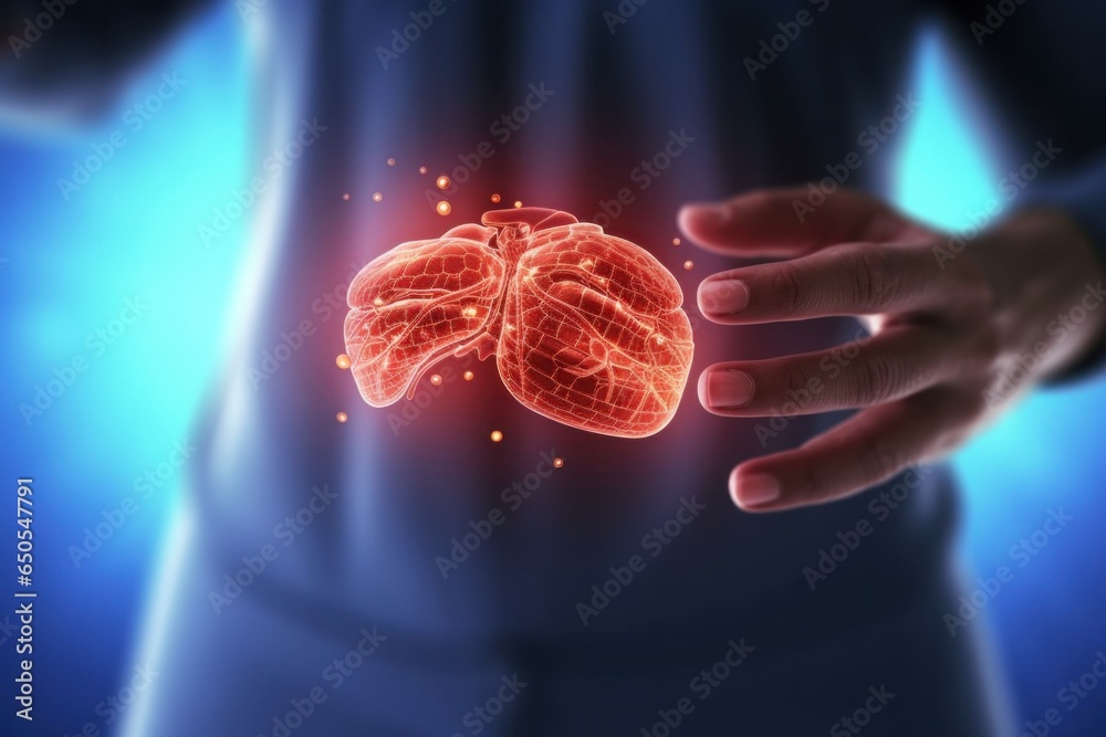 3d medical illustration of inflamed organs in human body. Medical and ...