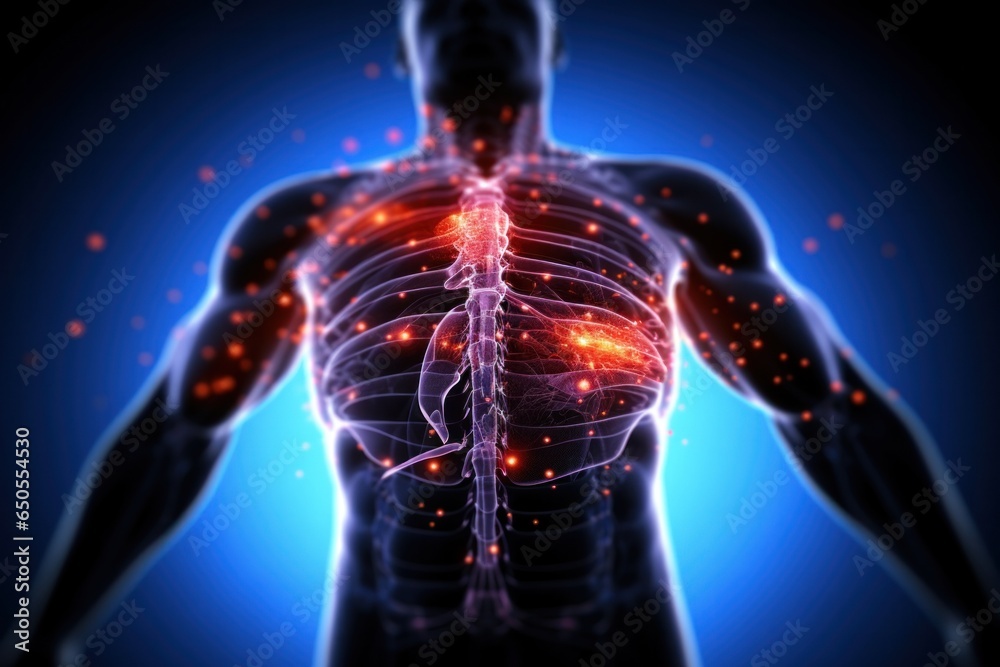 Stock-Illustration „3d medical illustration of inflamed organs in human ...