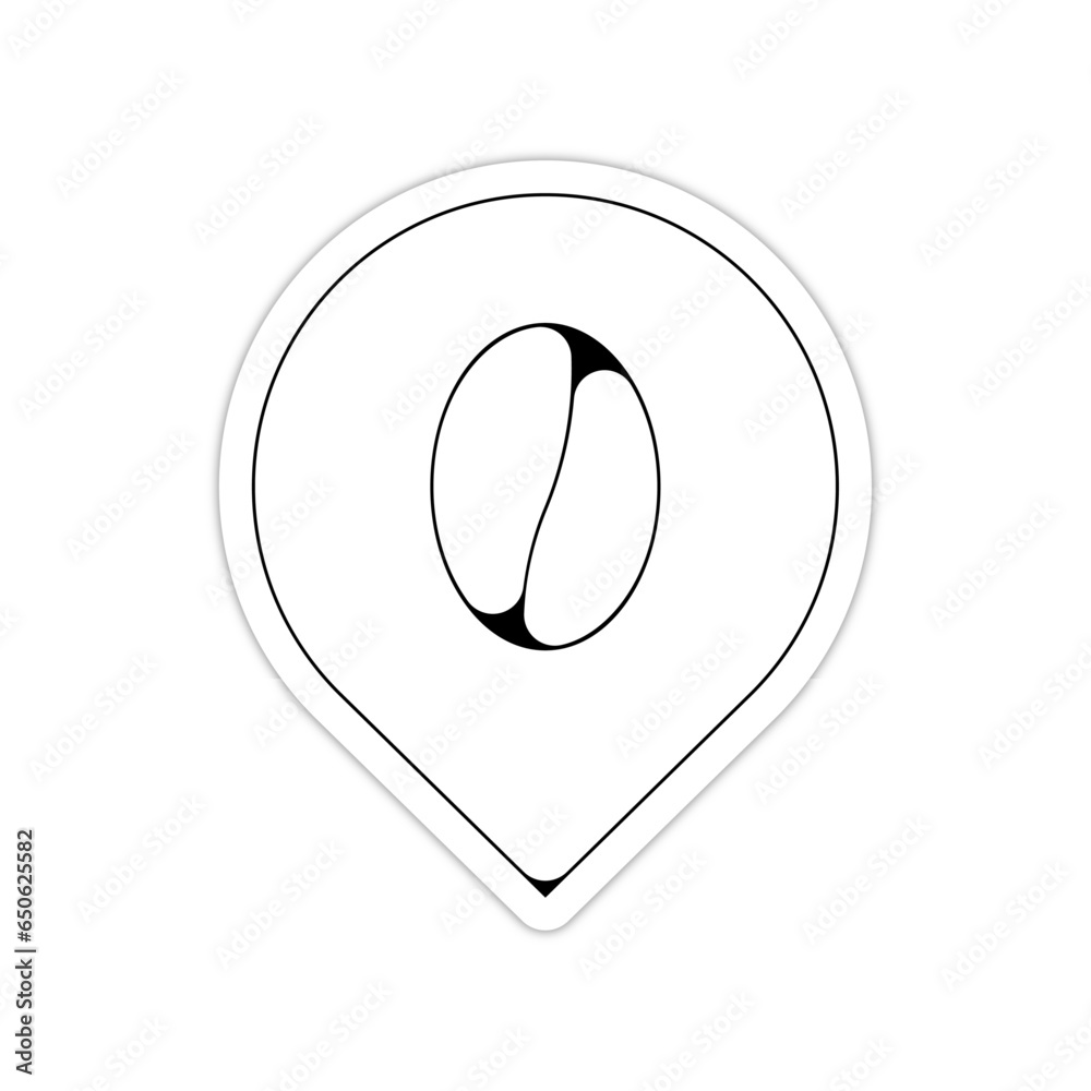 picto logo icones et symbole cafe map plan carte grain cafe fin relief ...