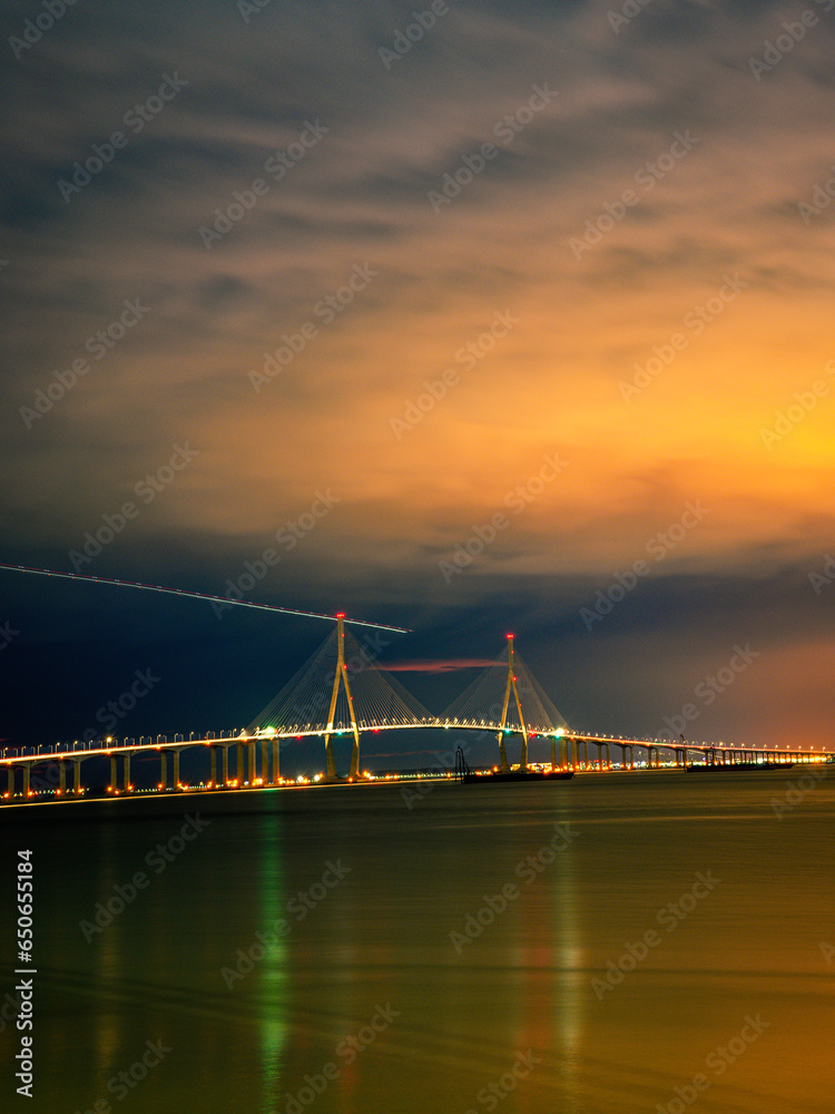 Incheon Bridge or Incheon Daegyo Expressway over the Yellow Sea at ...