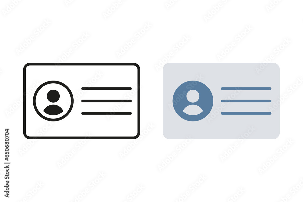 ID card icon set, Driver license, id card, plastic card, staff ID card ...