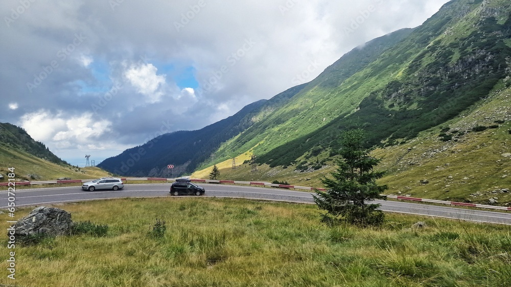 Transfagarasan Highway, in Carpathian mountains in Romania. It is one ...