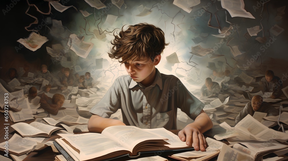 Illustrative concept depicting ADHD- Attention Deficit Hyperactivity ...