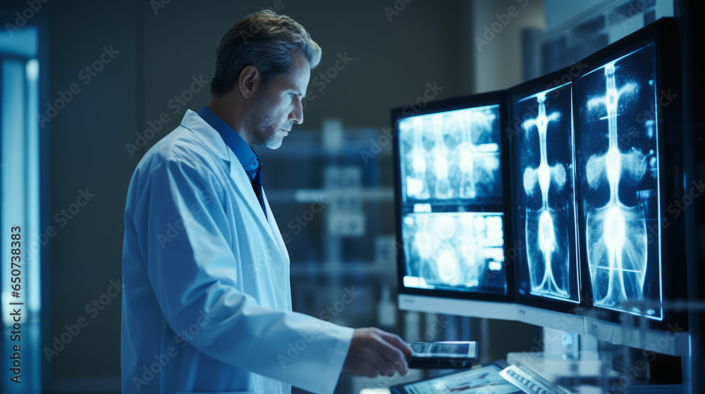 Doctor, technician, x-rays, medical imaging, diagnosis, bones, health ...