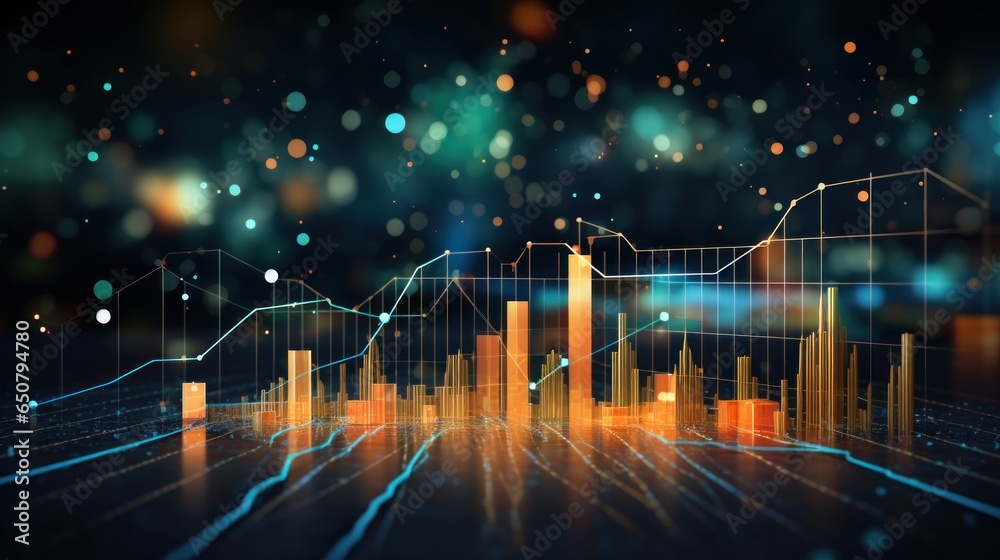 Representation of data analytics,charts, graphs and data driven ...