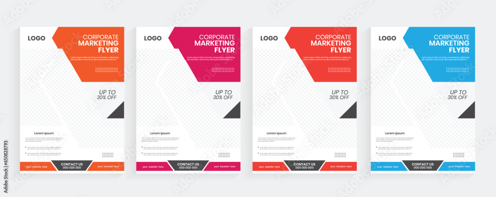 A4 size corporate business marketing flier vector design, Multipurpose ...