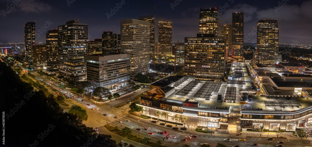 Cityscape of Century City at Night Stock Photo | Adobe Stock