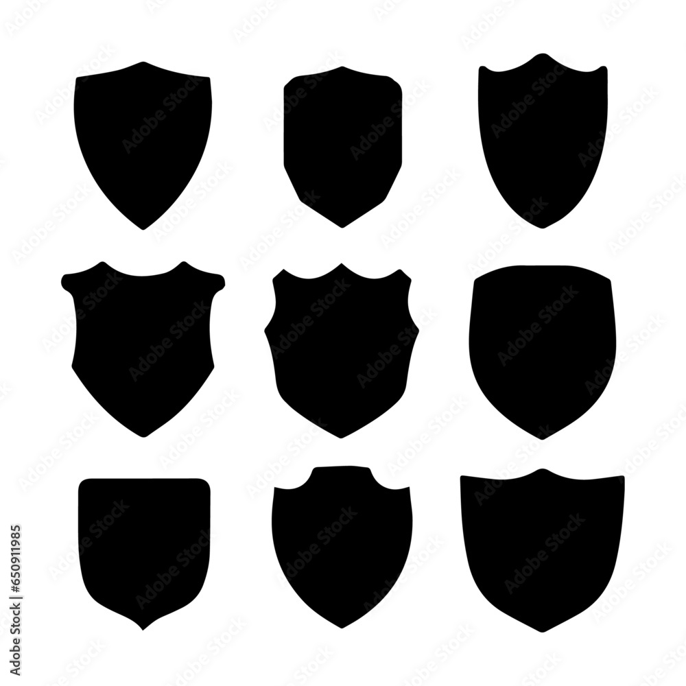 Black Security and Football Badge: Police Badge Shape and Vector ...