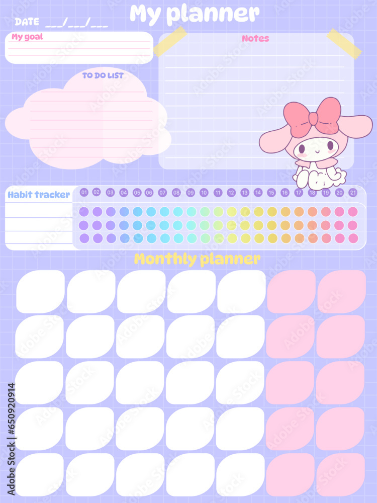 Habit tracker Chalkboard Calendar for Notes, monthly planer, to do on ...
