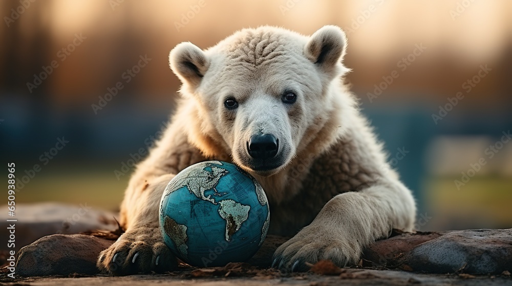 Polar bear threatened by climate change, global warming and ice melting ...