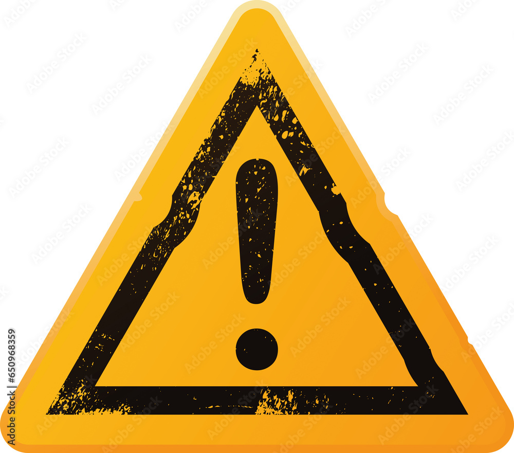 Digital png illustration of yellow sign with triangle and exclamation ...