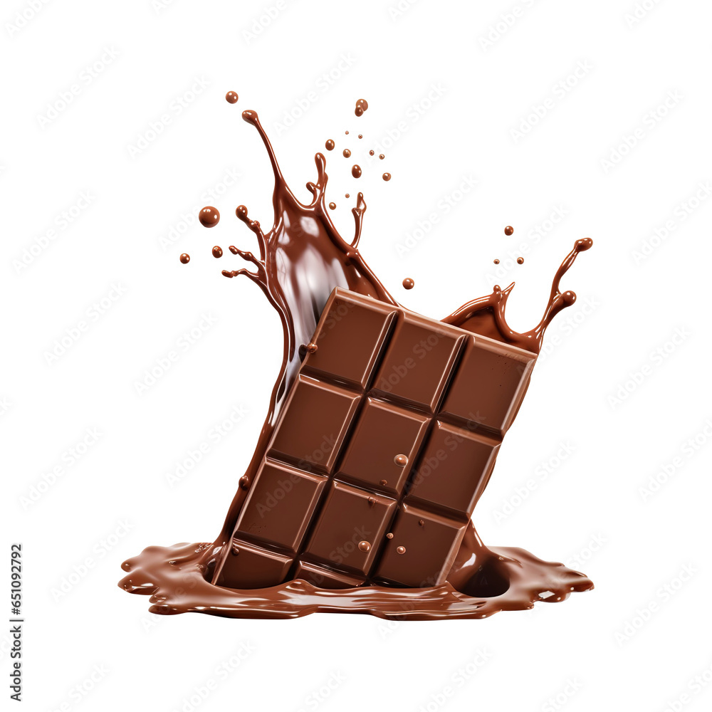 chocolate bar and splash isolated on transparent background Remove png ...