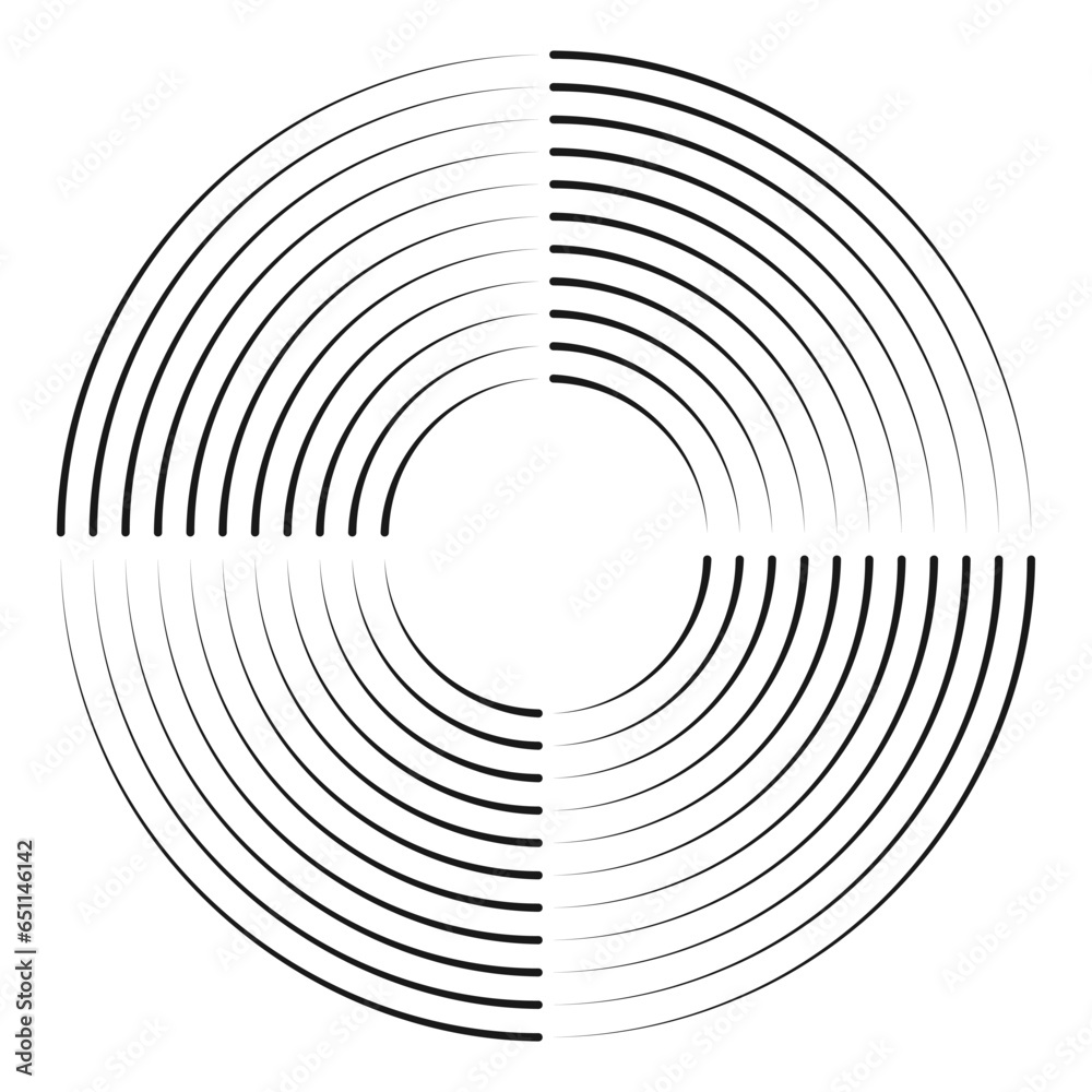 Circle dotted speed lines. Black thick halftone dotted speed lines ...