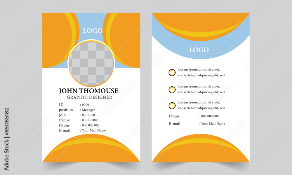corporate Modern and simple business id card design. Employee Id card ...