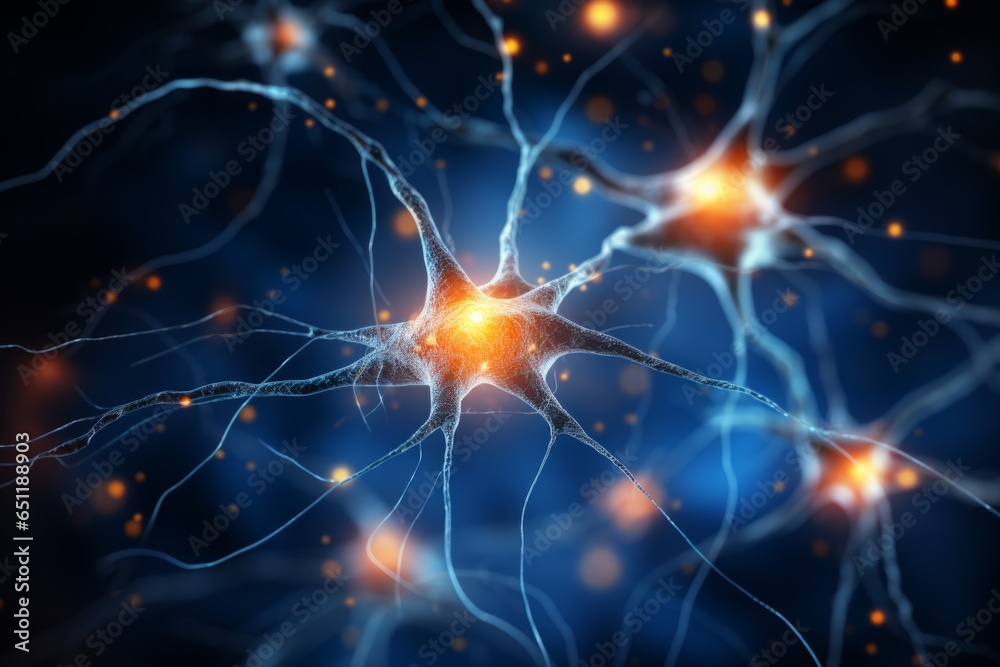 Neuron cells neural network under microscope neuro research science ...