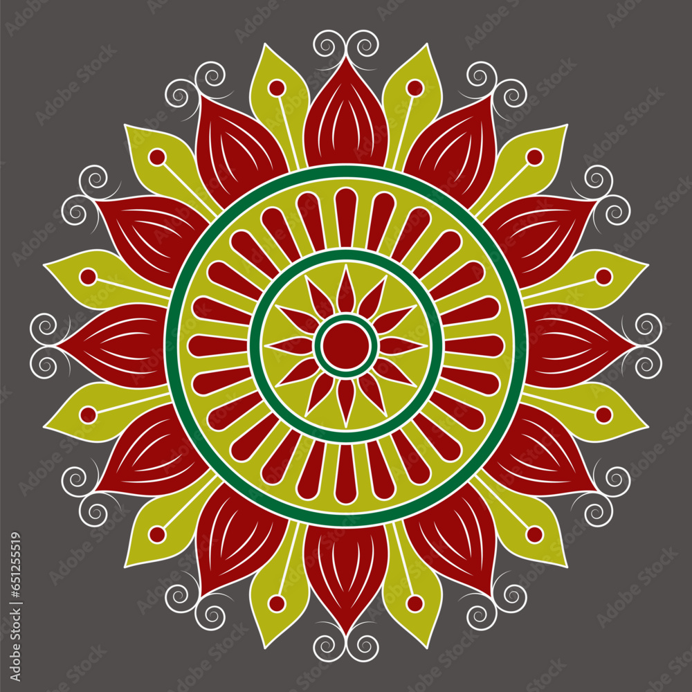 Simple Colouring Floral Mandala Design Template SVG, Ai, EPS, PDF, JPG ...