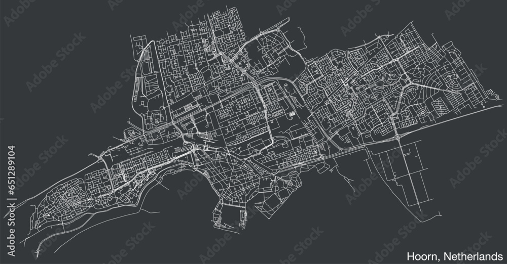 Detailed hand-drawn navigational urban street roads map of the Dutch ...